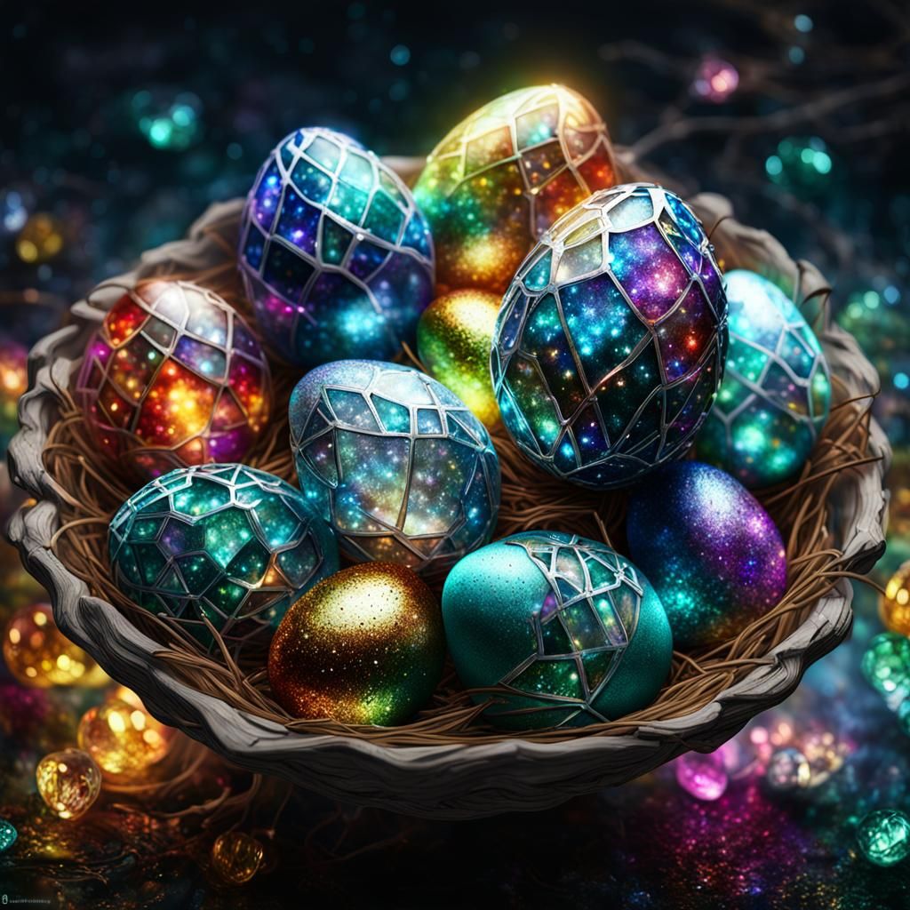 Sparkly Easter Eggs - AI Generated Artwork - NightCafe Creator