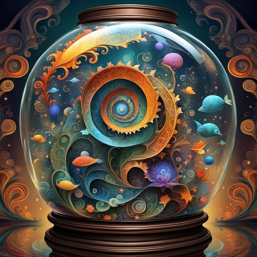 Zentangle Abstract Jar - AI Generated Artwork - NightCafe Creator