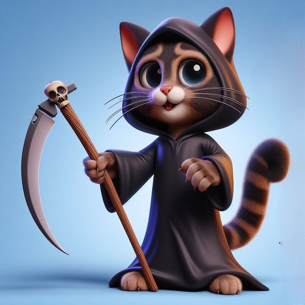 Pugh the Grim Reaper Cat's Magical Misadventures - AI Generated Artwork ...