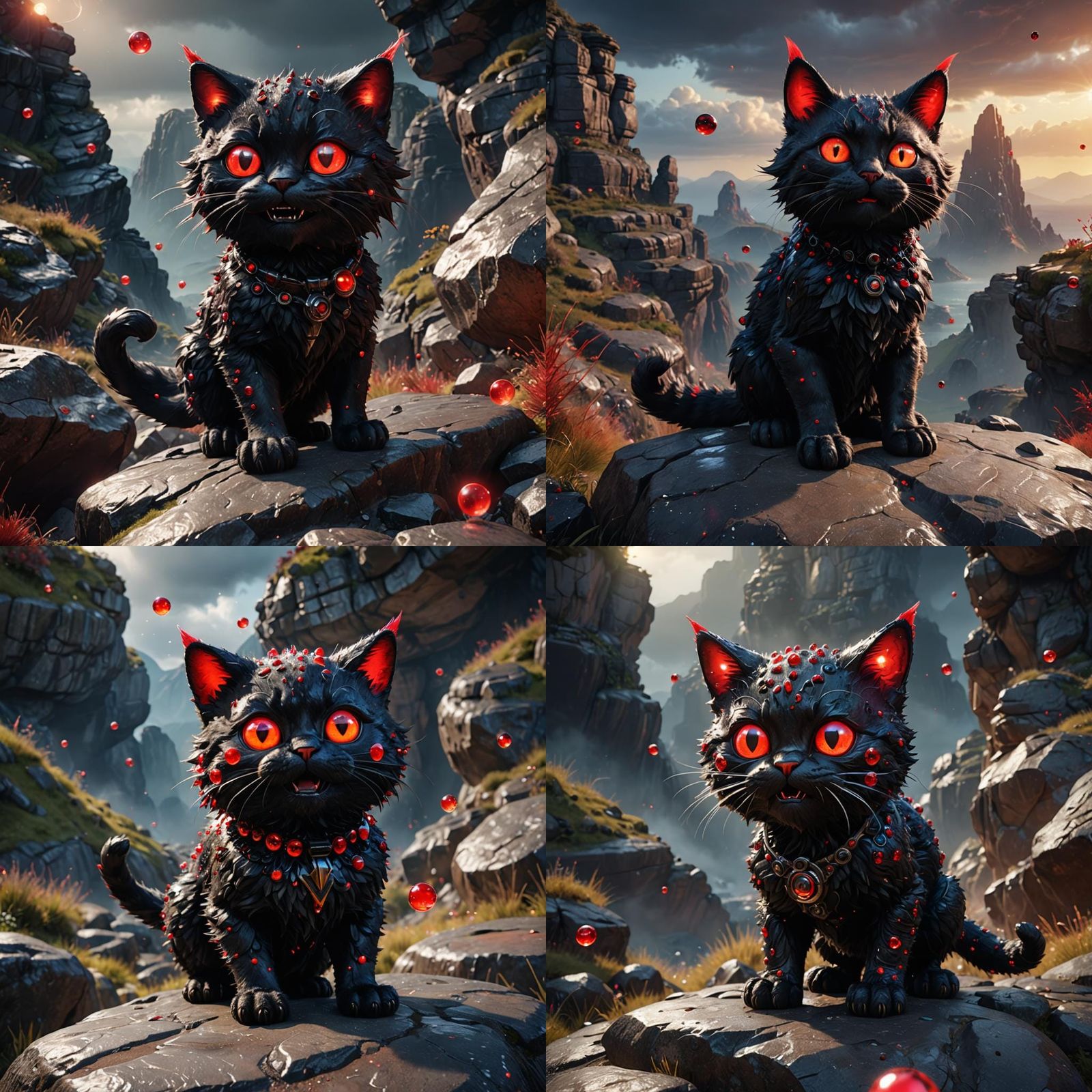 A charmingly eerie 3D render unreal engine extraterrestrial cat with ...