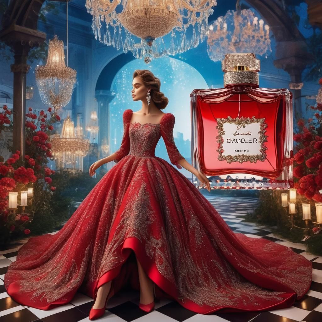 Red Wide Evening Gown Realistic & Creative. Redone. - AI Generated Artwork - NightCafe Creator