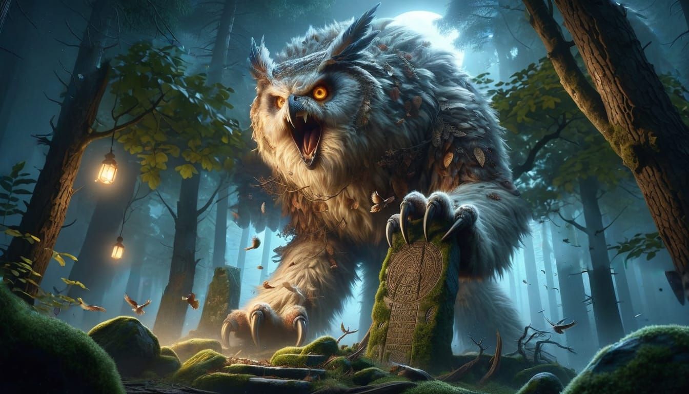 Owlbear - Majestic Forest Creature in Hyper-Realistic Digit...