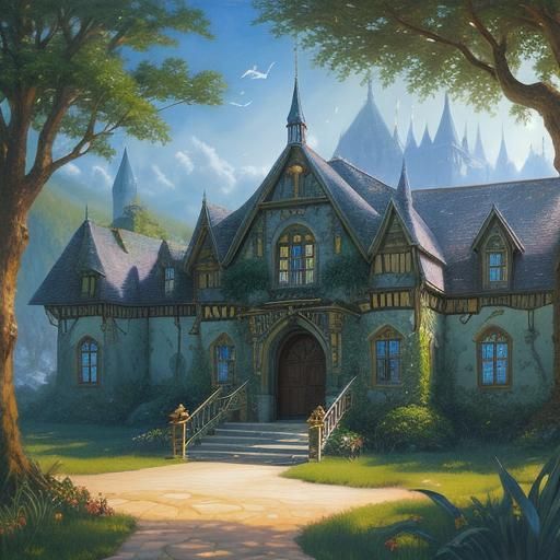 This moderately-sized magic school is located on an island and has a ...