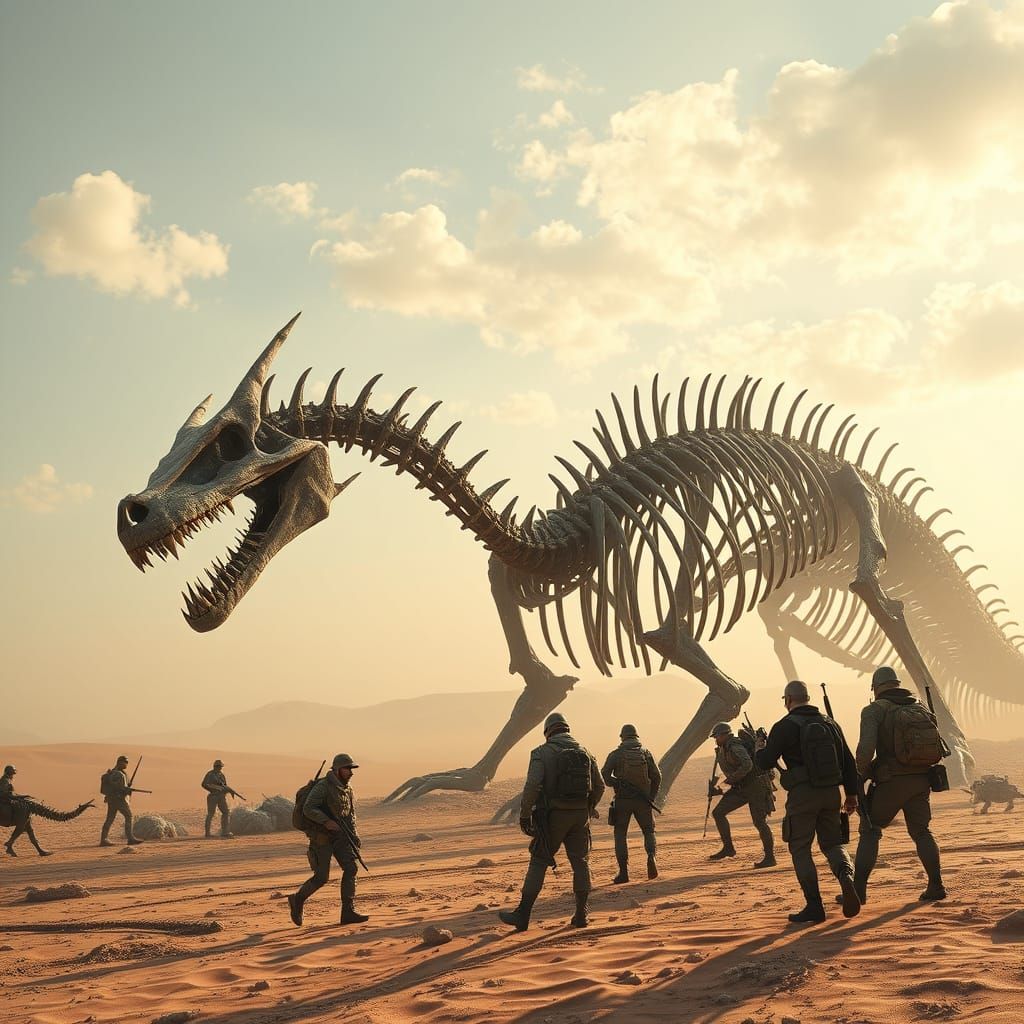 Fighting the necro dragon - Gigantic Desert Dragon Skeleton ...