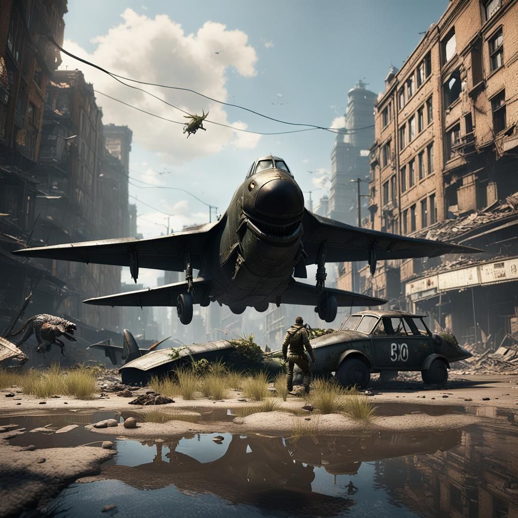 Landing in a post-apocalyptic, ruined metropolitan area to be ...