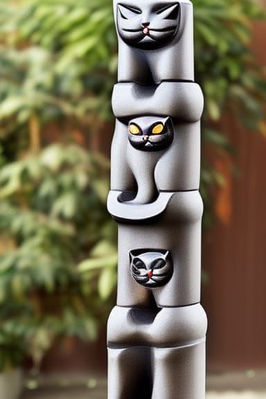Cat Totem Pole - AI Generated Artwork - NightCafe Creator