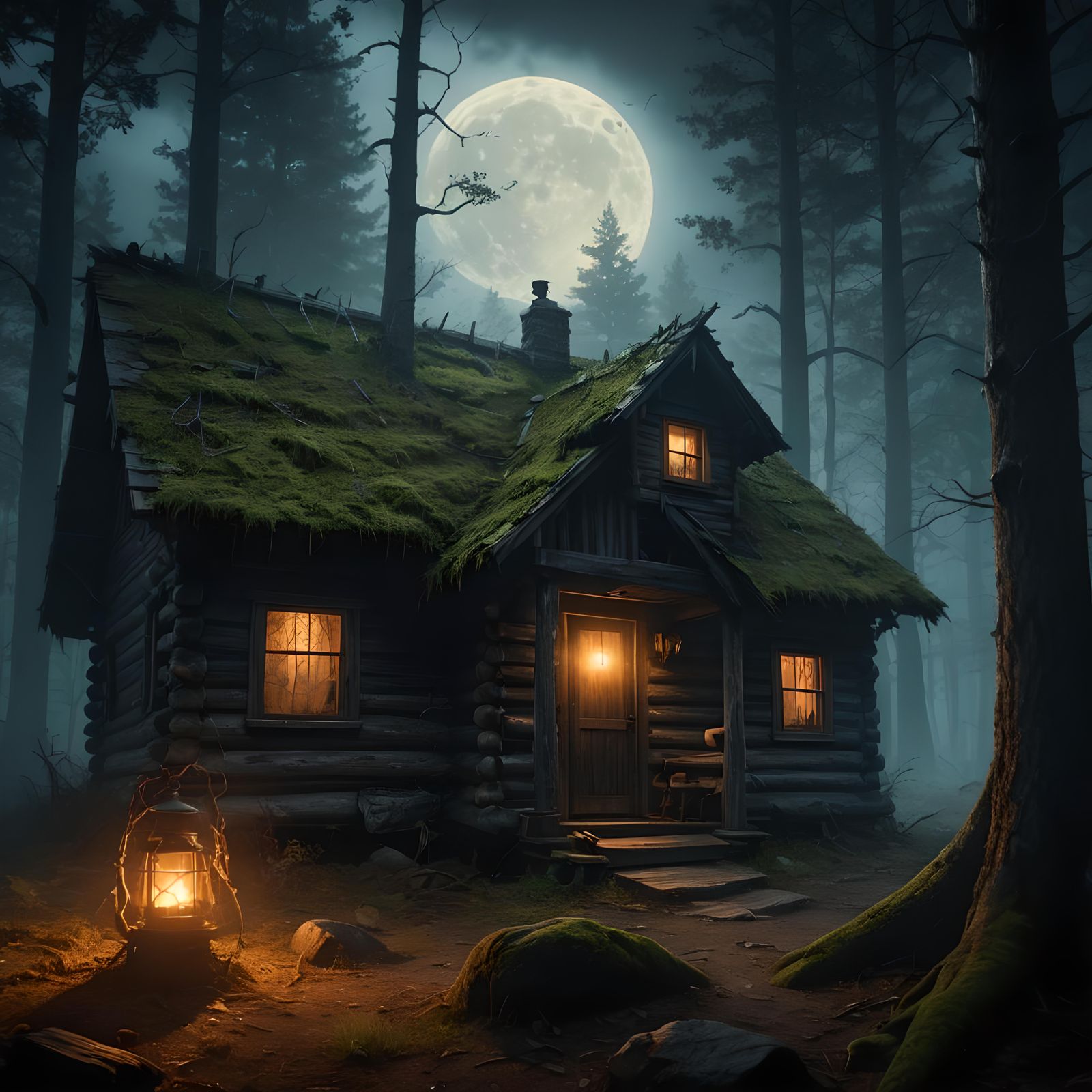 Haunted Cabin - AI Generated Artwork - NightCafe Creator