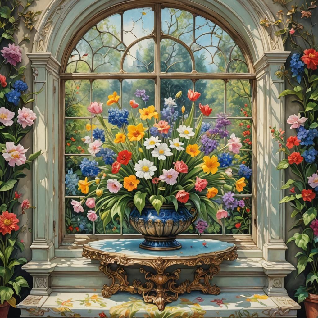 Victorian Spring Flower Arrangement - AI Generated Artwork - NightCafe ...