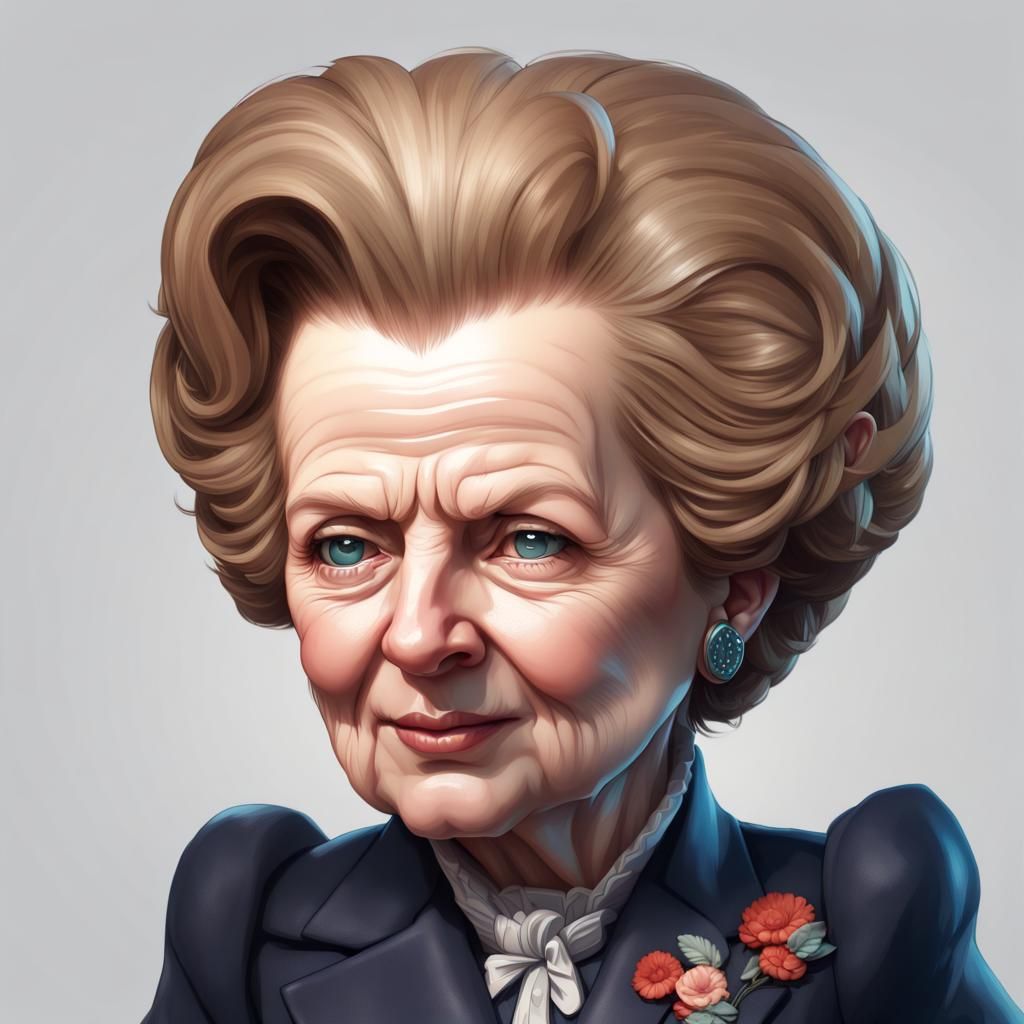 Adorable little chibi Margaret Thatcher head and shoulders portrait, 8k ...