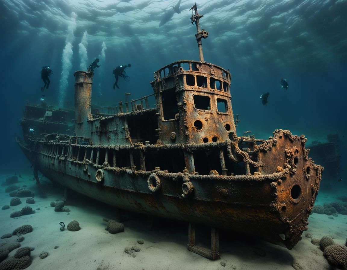 Underwater shipwrecks - AI Generated Artwork - NightCafe Creator