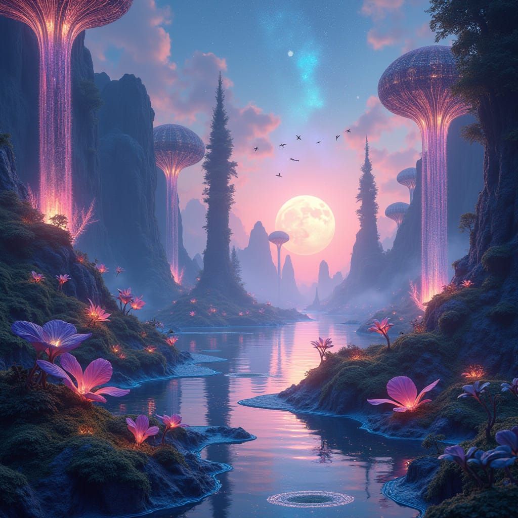 Ethereal Dreamscapes: Bioluminescent Wonders in a ... - AI Art