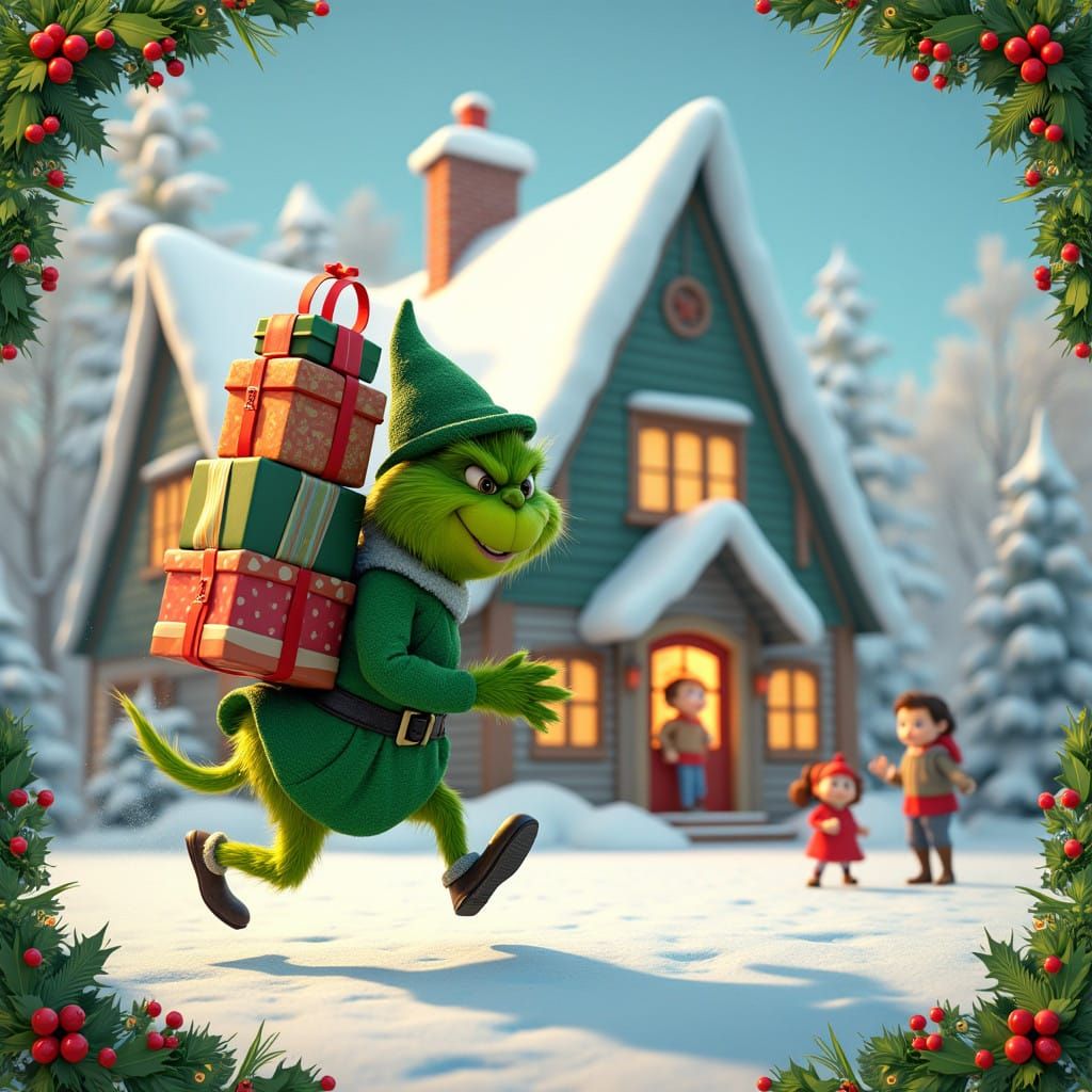 Grinch is stealing the Christmas Presents