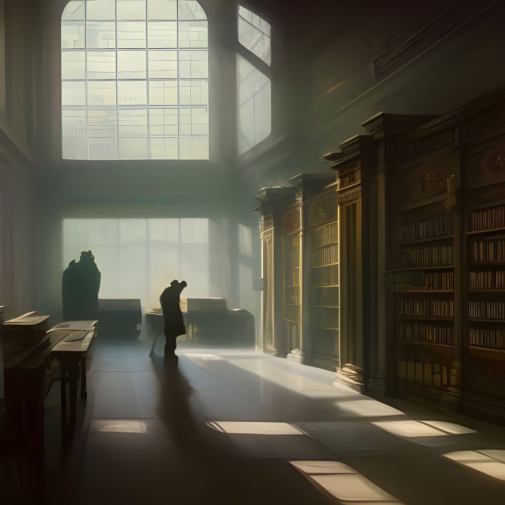 Library ; deep shadows - AI Generated Artwork - NightCafe Creator