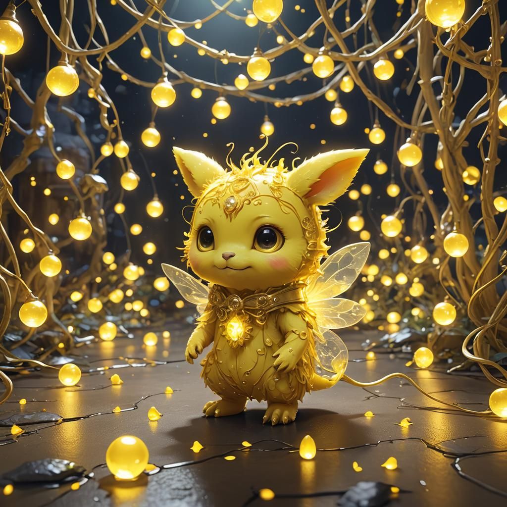 Cute fantasy yellow magical creature - AI Generated Artwork - NightCafe ...