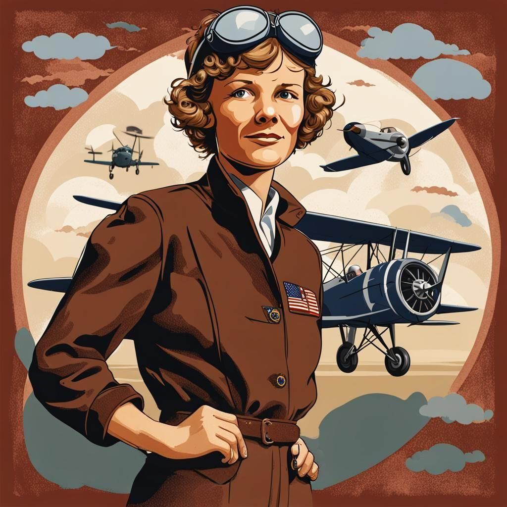 The Aviator: Amelia earhart - AI Generated Artwork - NightCafe Creator