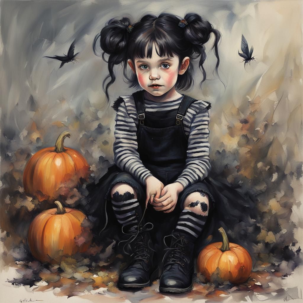 Little gothic girl - AI Generated Artwork - NightCafe Creator
