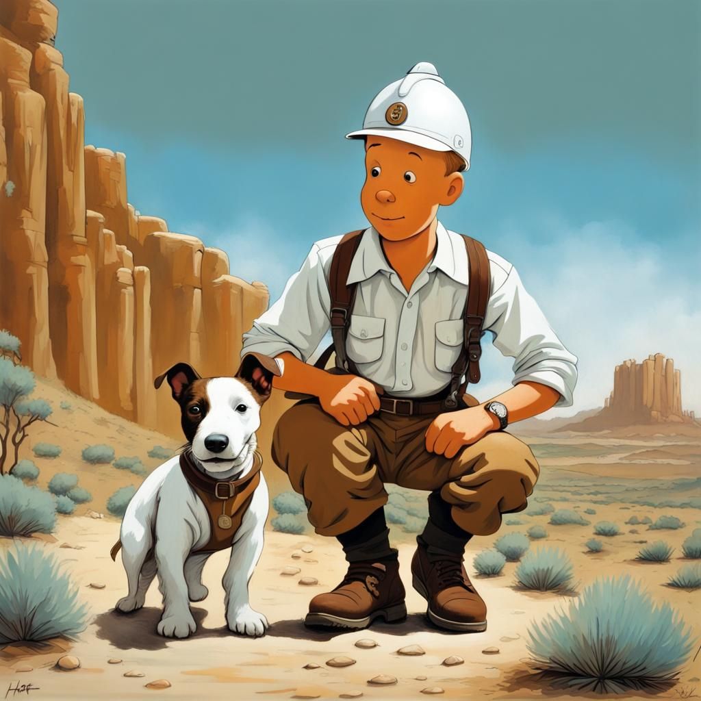 Tintin par Hergé - AI Generated Artwork - NightCafe Creator