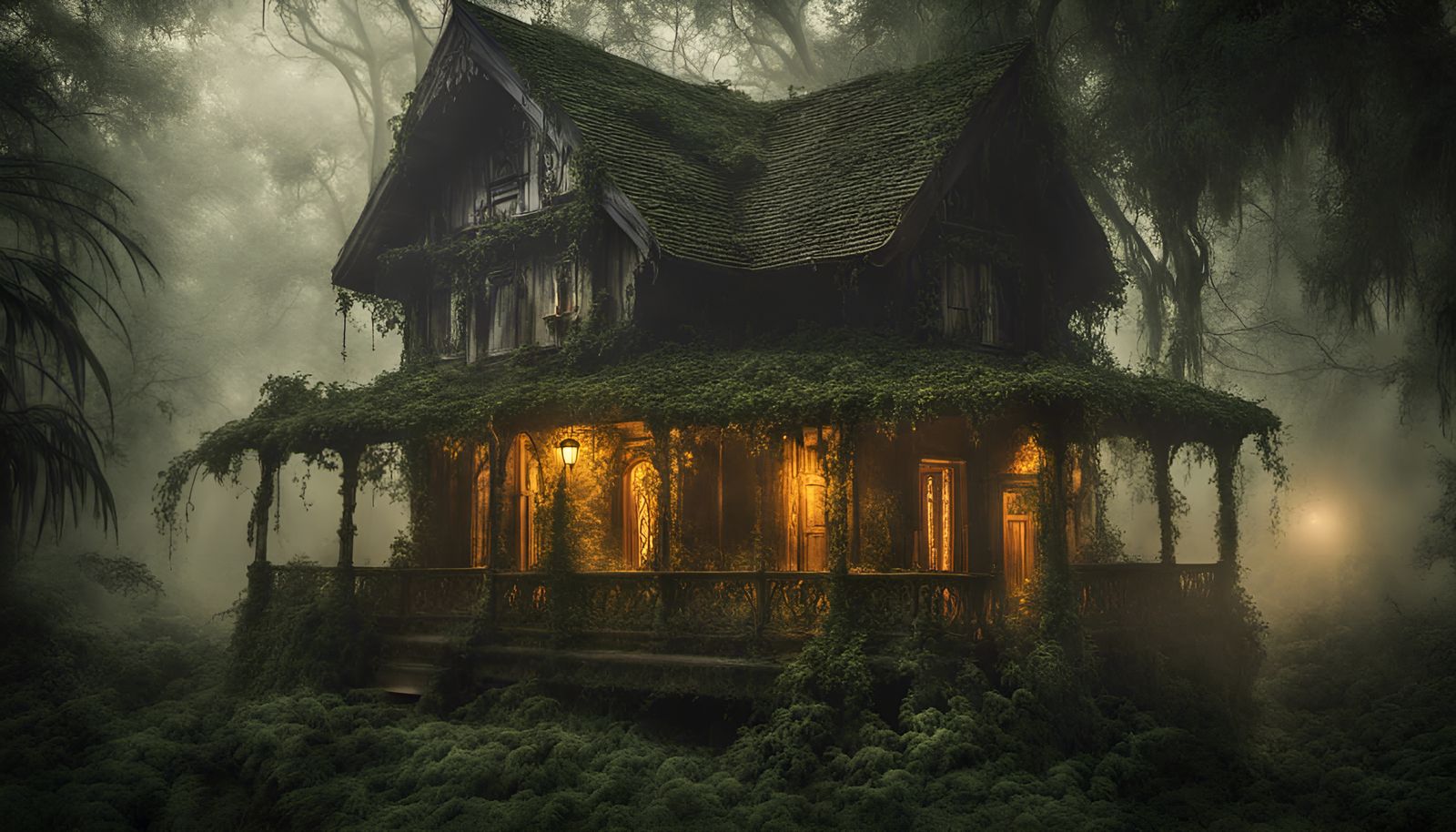 Creepy Cottage - AI Generated Artwork - NightCafe Creator