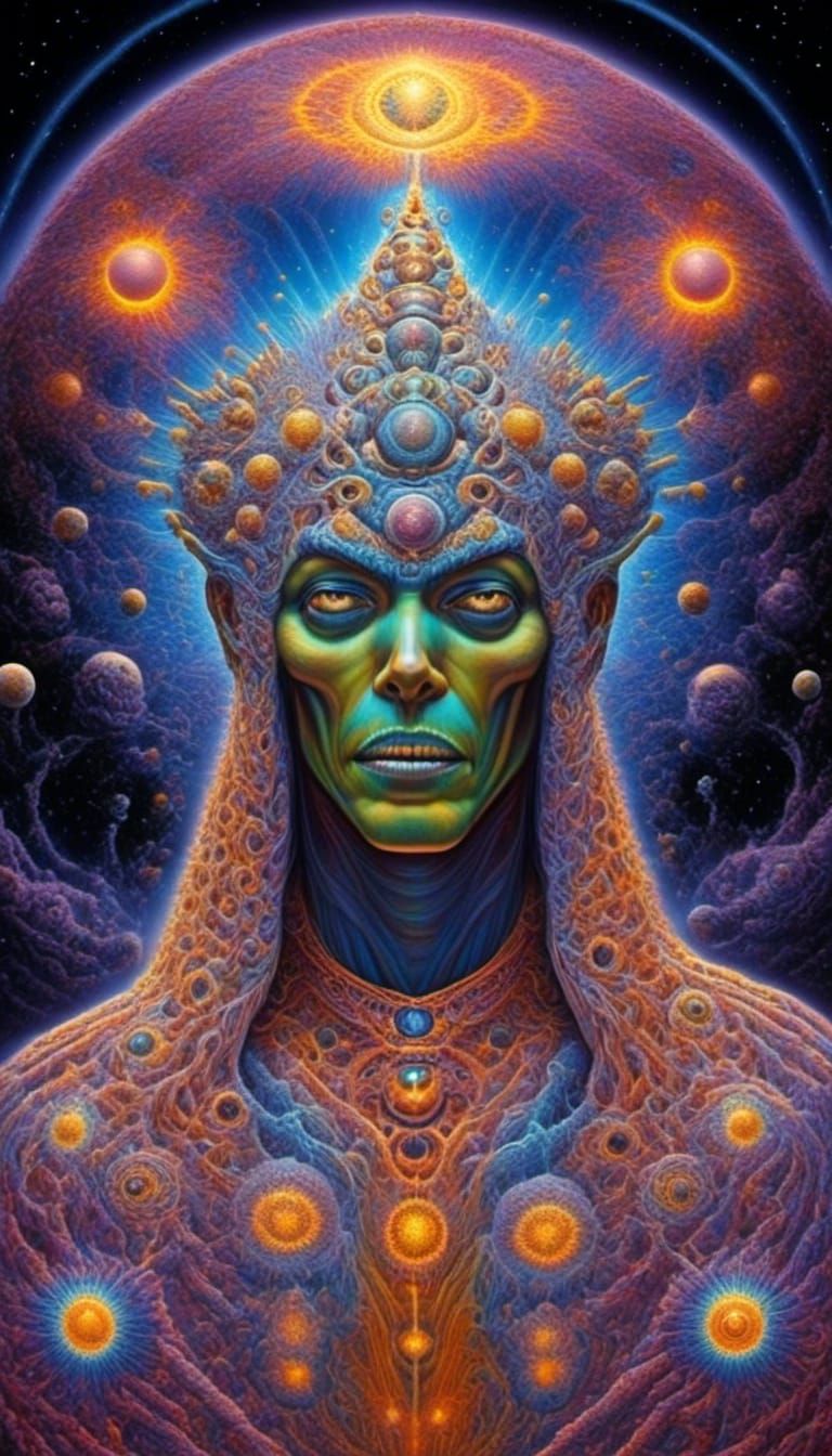 Omnipresent: Visualize a cosmic deity, woven into the fabric of reality ...