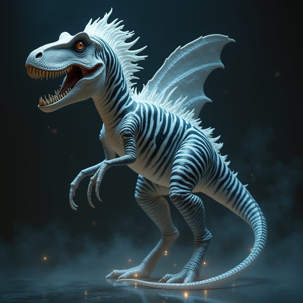 Mythical Beast with Tyrannosaurus Rex Head, Zebra ... - AI Art