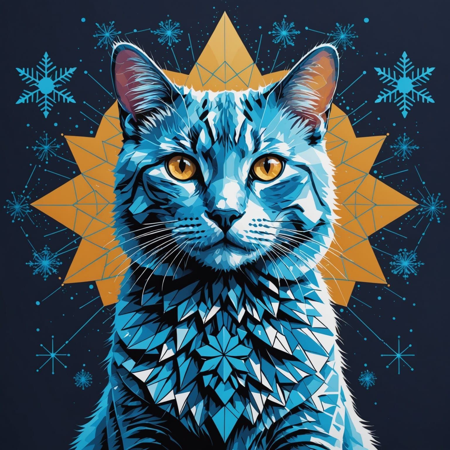 Snowflake Cat portrait 😼 ️ - Snowflake Cat portrait 😼 ️