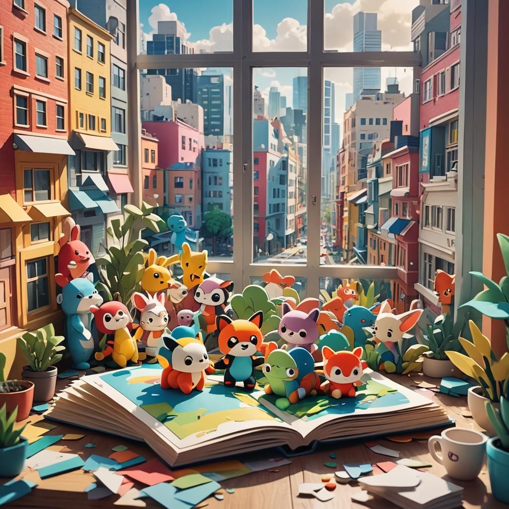 Colorful pop-up Characters - AI Generated Artwork - NightCafe Creator