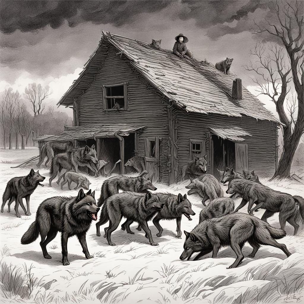 Wolves attack - AI Generated Artwork - NightCafe Creator