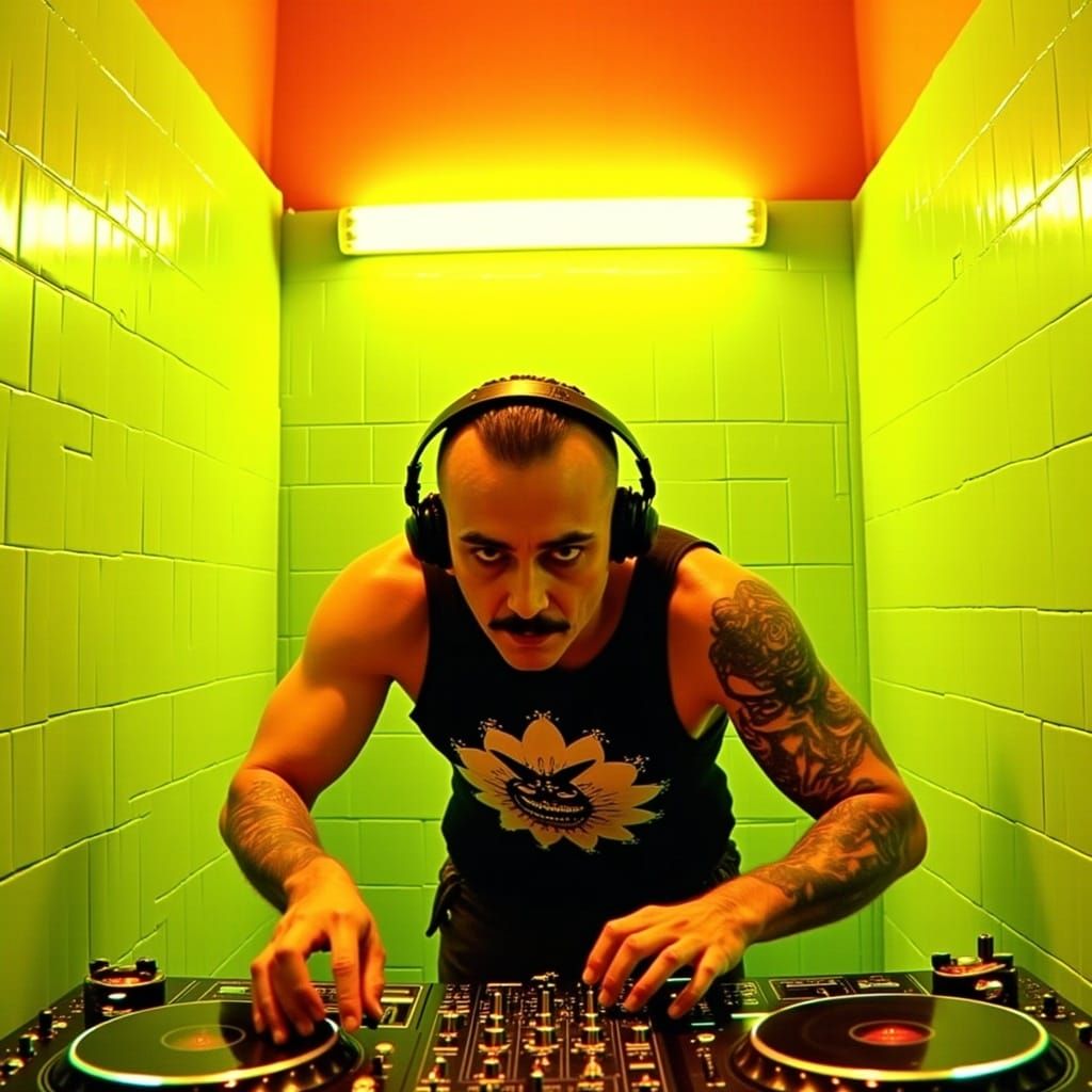 A man, light-skinned, around 30 years old, is seen from the mid-section ...