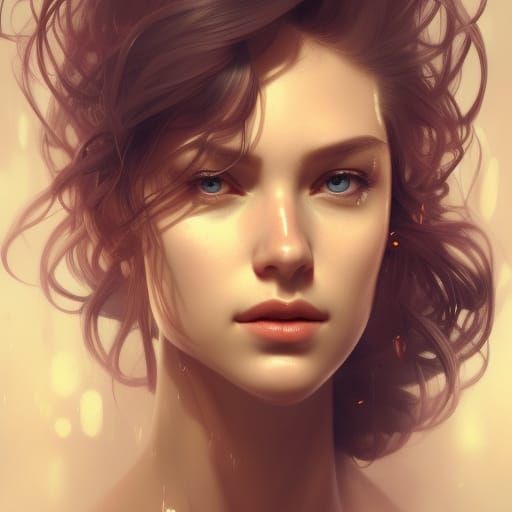 Beautiful girl with lushious hair and a smirk - AI Generated Artwork - NightCafe Creator