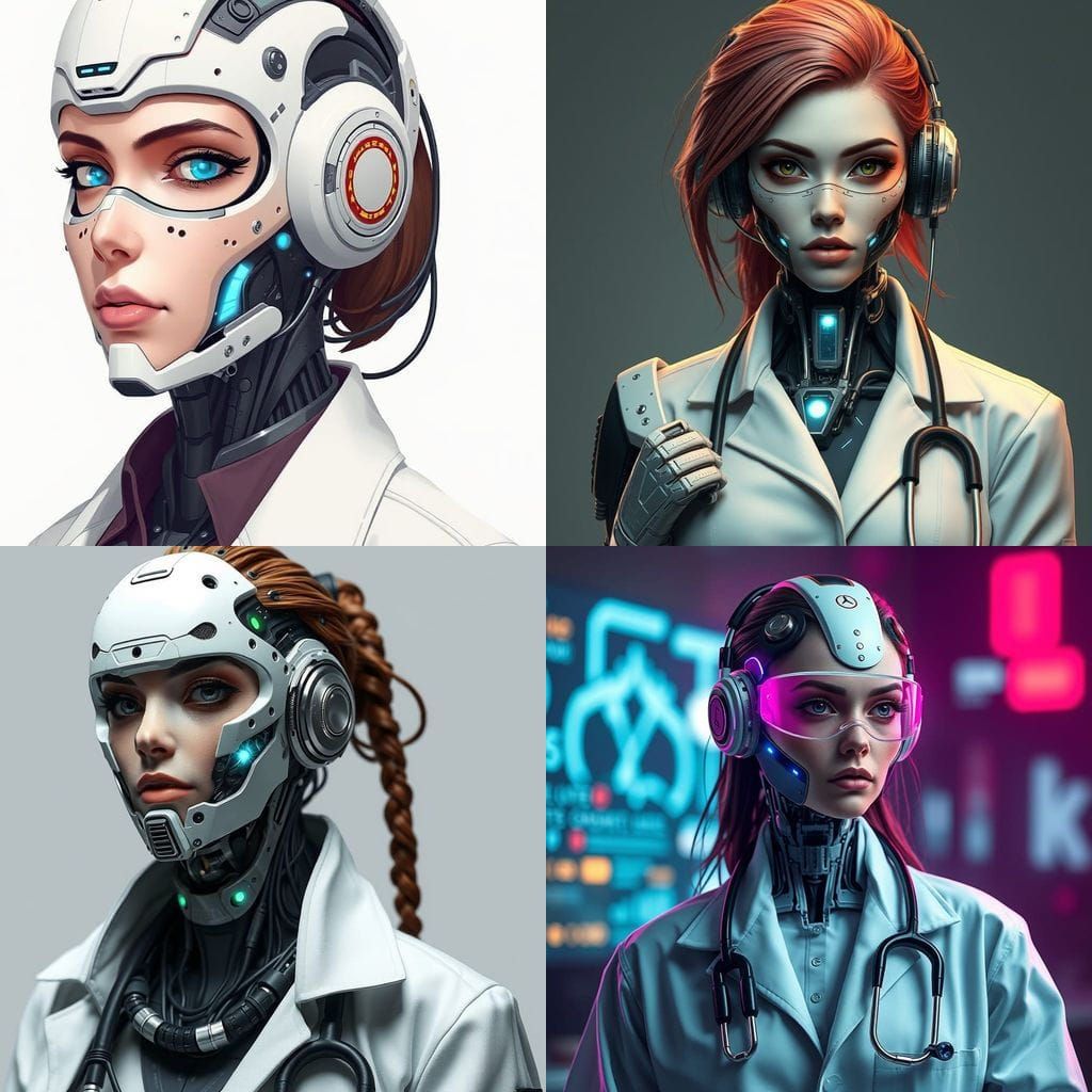 Cybernetic Cyborg Female Doctor. - Cyberpunk-Inspired Female...