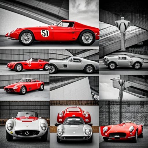 Collage of ferrari images - AI Generated Artwork - NightCafe Creator