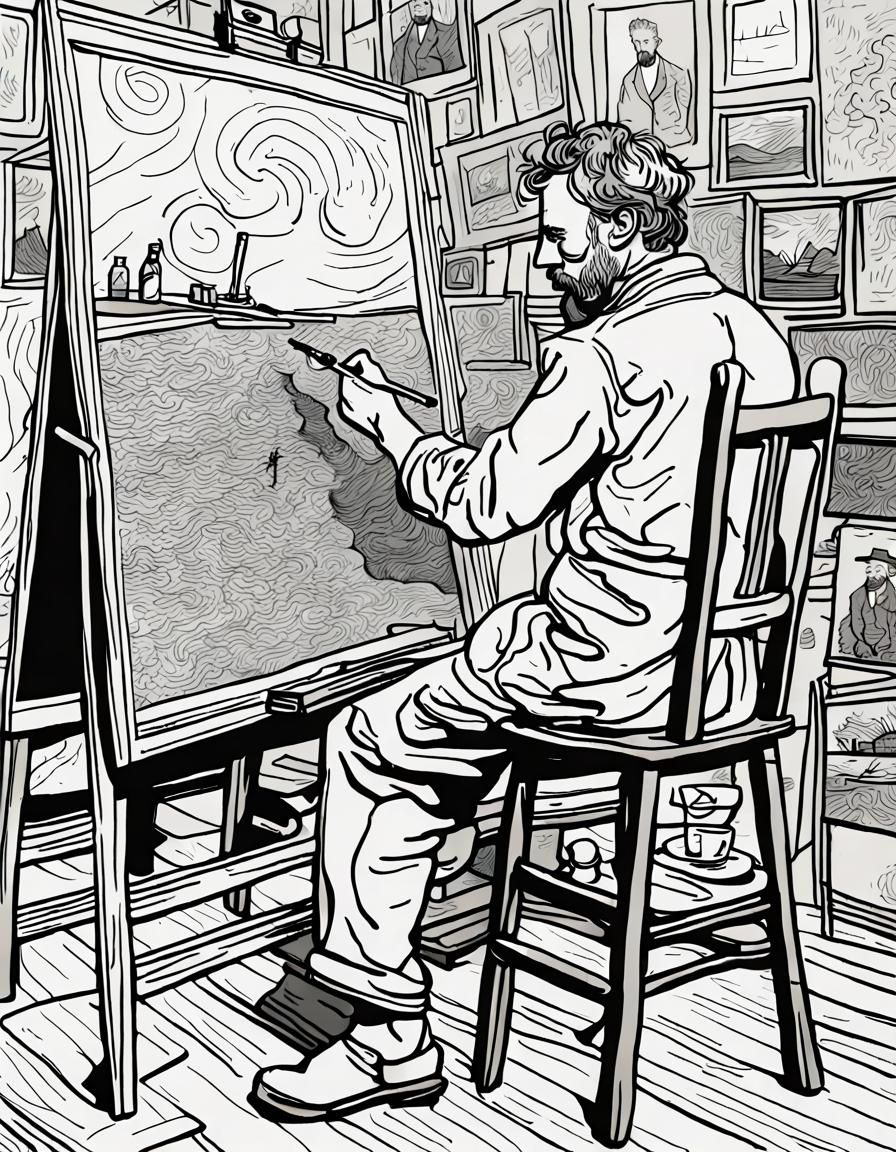 Van Gogh in his messy studio.. - AI Generated Artwork - NightCafe Creator
