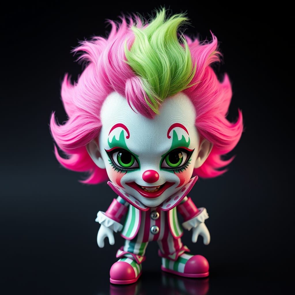 Vibrant Clown Chibi in Realistic Clownpunk Style - AI Art