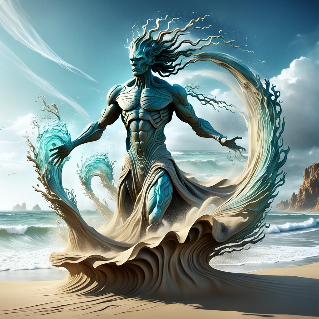 Sea water elemental rising - AI Generated Artwork - NightCafe Creator