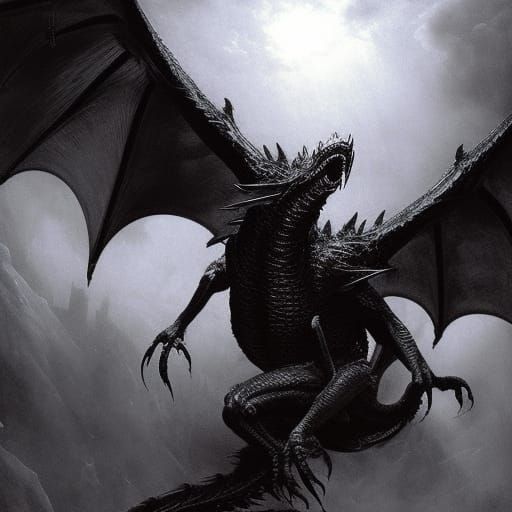 Ethereal Beast of Darkness in Grim Horror - AI Art