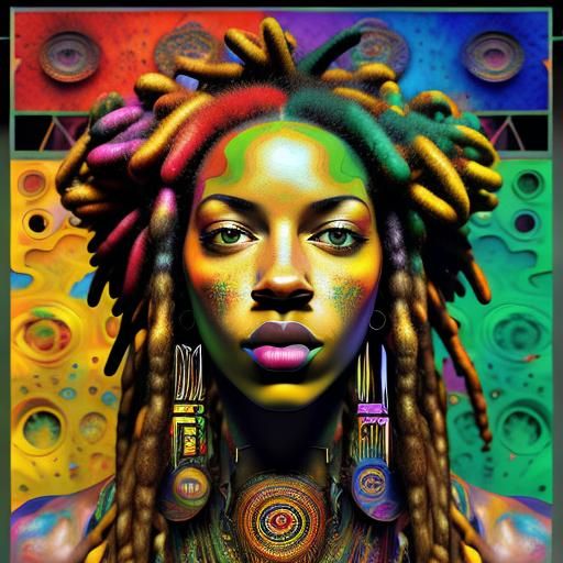 Rastafarian woman ganja leroy brown cinematic dramatic expressionism ...