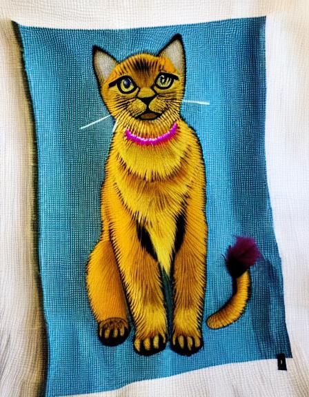 Burmese Cat Fabric Art I - AI Generated Artwork - NightCafe Creator