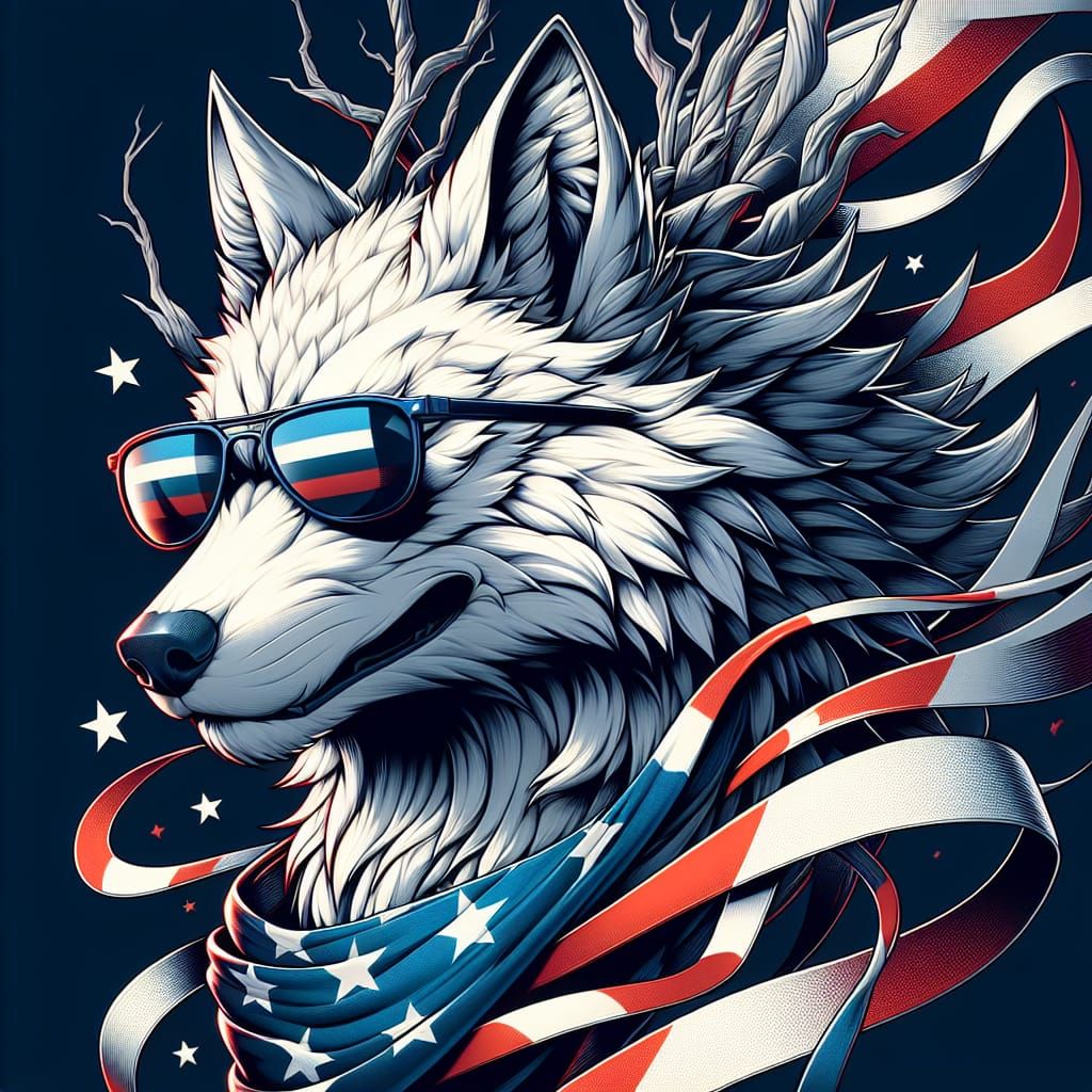 Freedom Wolf - AI Generated Artwork - NightCafe Creator