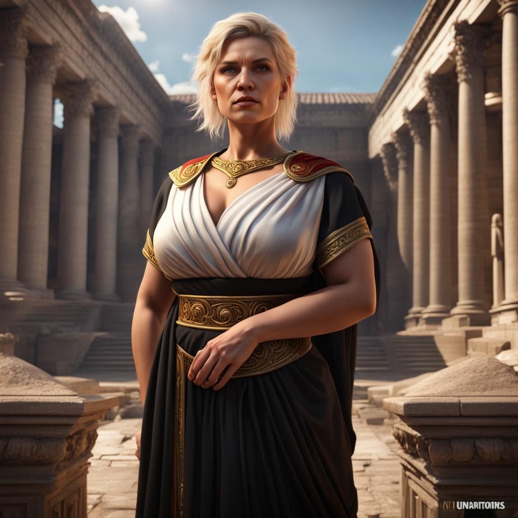 Beautiful Blonde Full Figured Curvy Female Senator of Rome Wearing A ...
