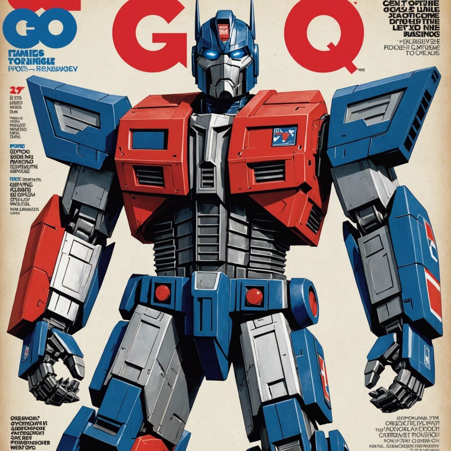 Optimus Prime on the cover of the June 1983 issue of GQ magazine - AI ...