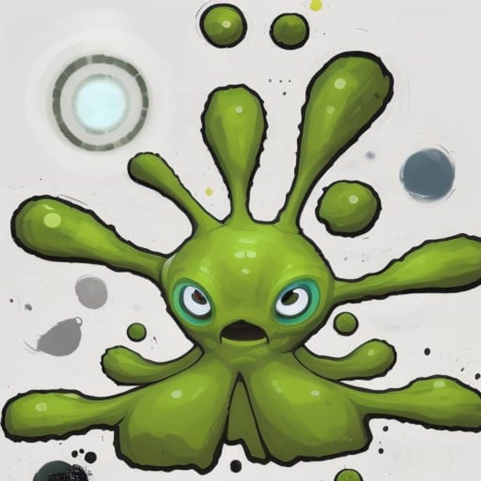 Three-Eyed amoeba alien, cute, adorable, smiling, peaceful portrait, 8k ...