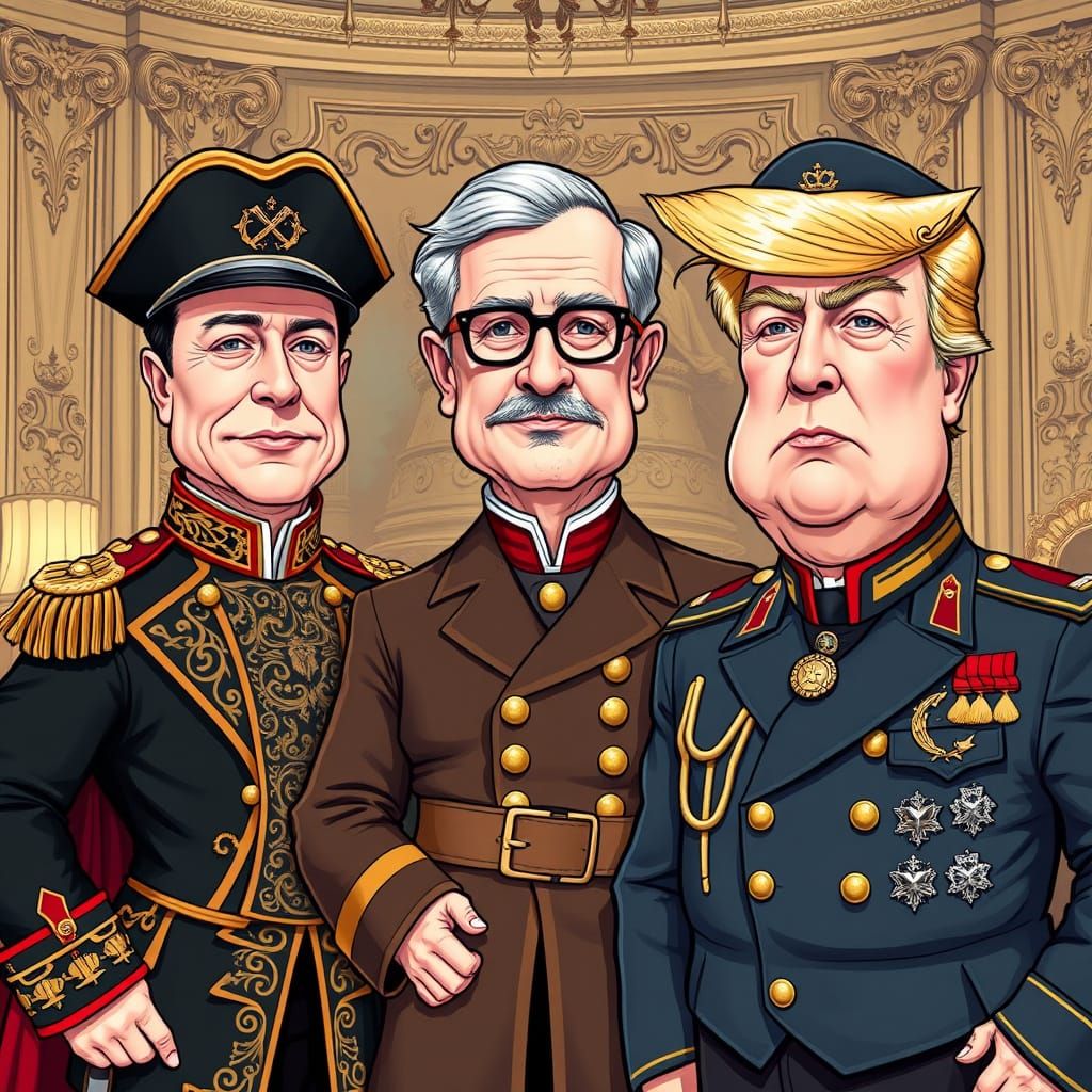 Historical Dictators in Modern Guise - AI Art