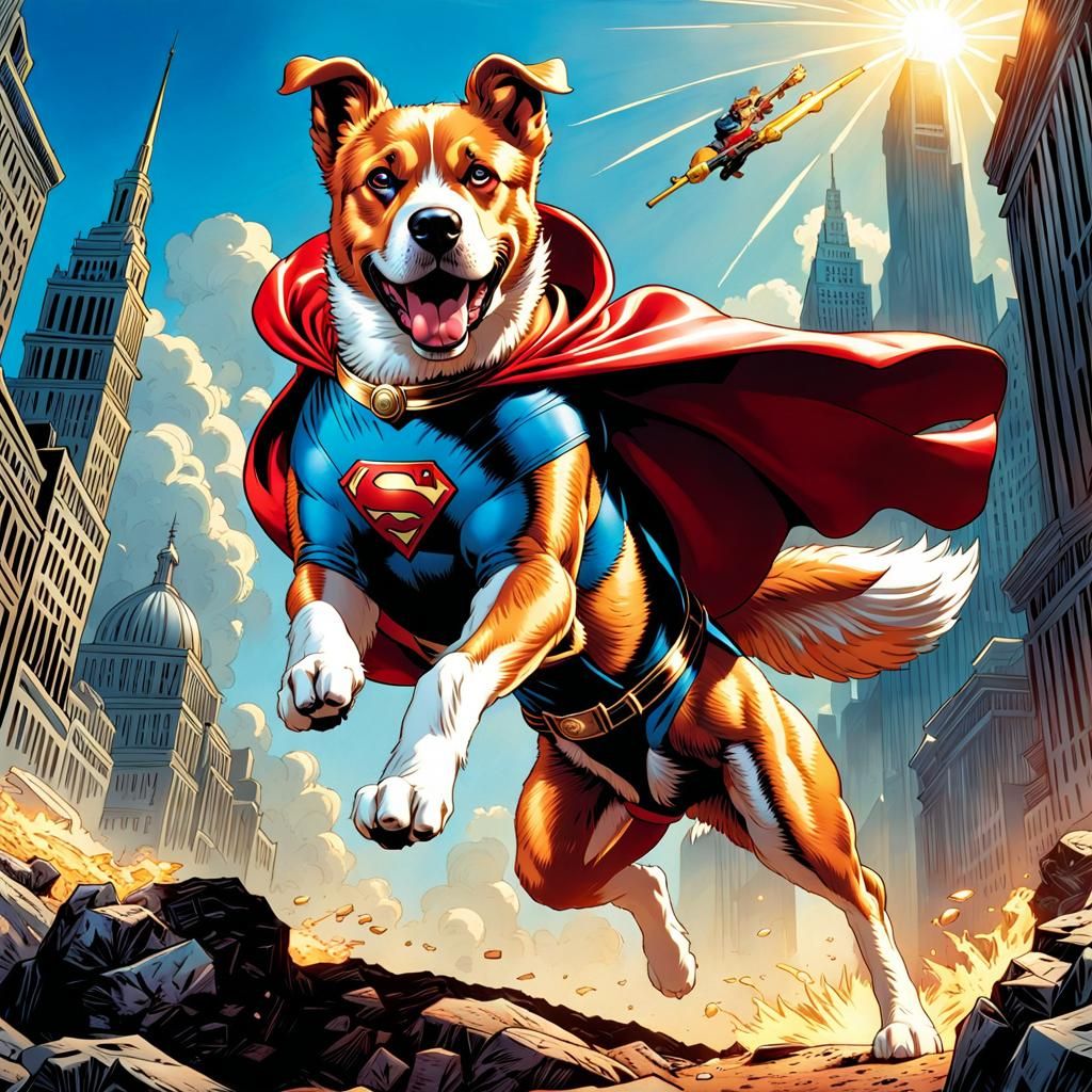 Super Dog Saves The Day - AI Generated Artwork - NightCafe Creator