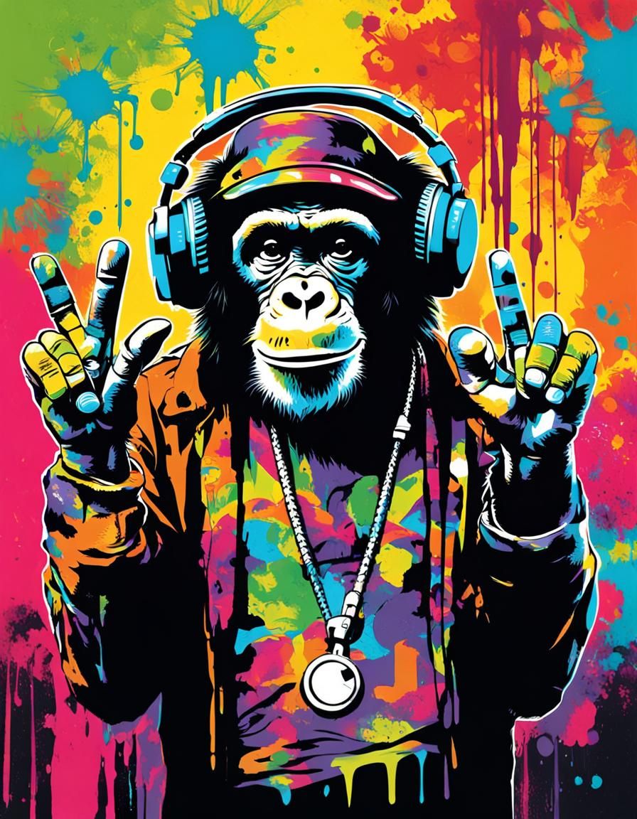 chimpanzee dj - AI Generated Artwork - NightCafe Creator