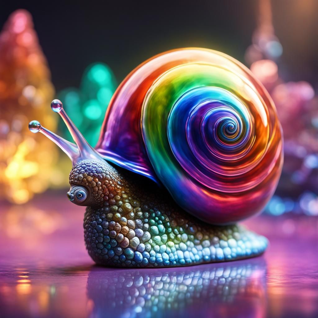 Rainbow Snail Sculpture - AI Generated Artwork - NightCafe Creator