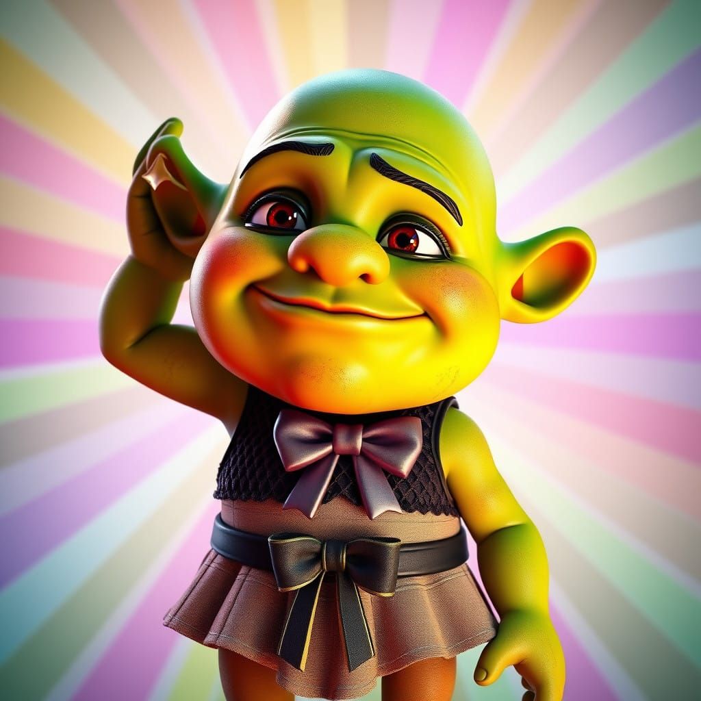 nonchlant shrek - Shrek in Vibrant Rainbow Hues, 3D Digital ...