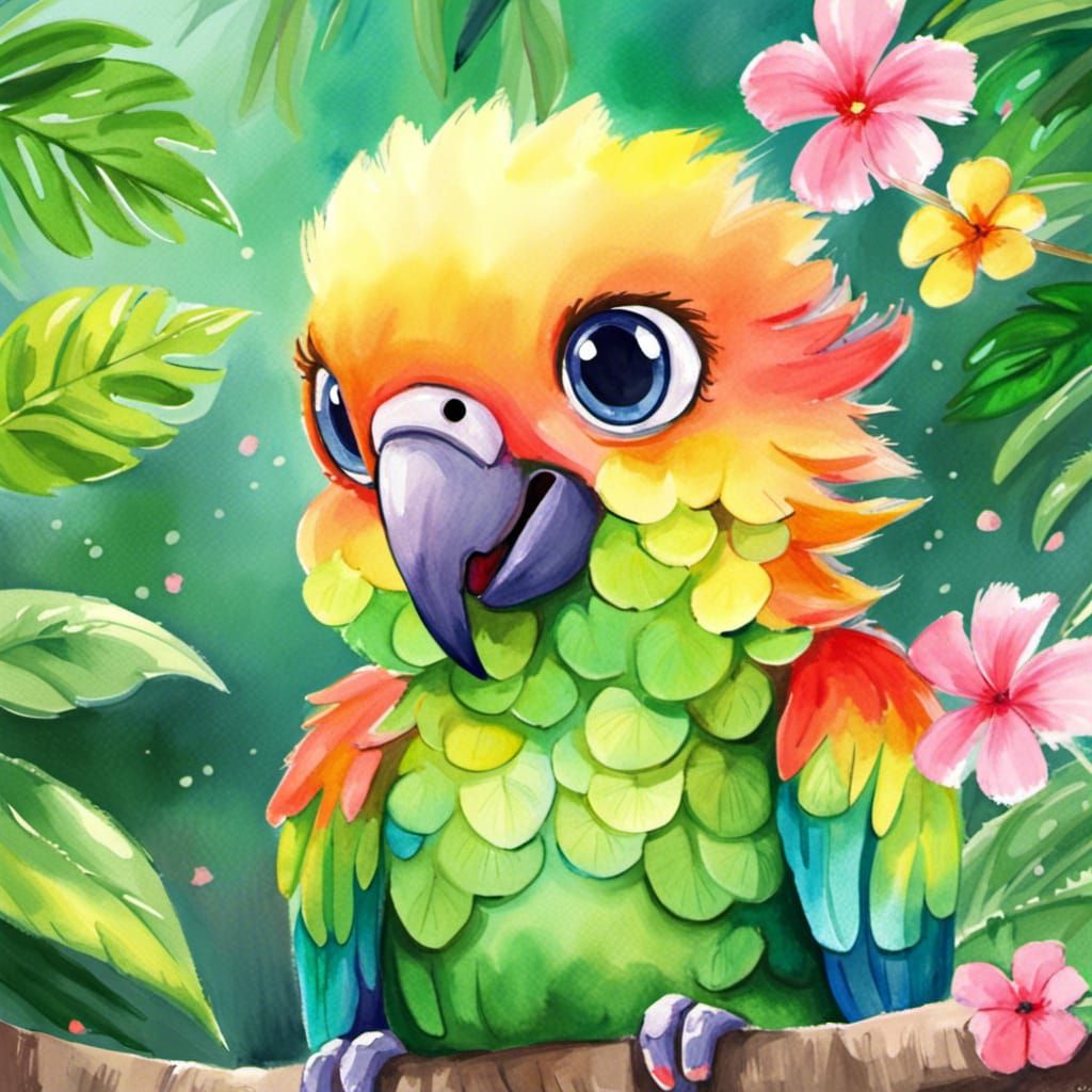 Cute Baby Parrot - AI Generated Artwork - NightCafe Creator