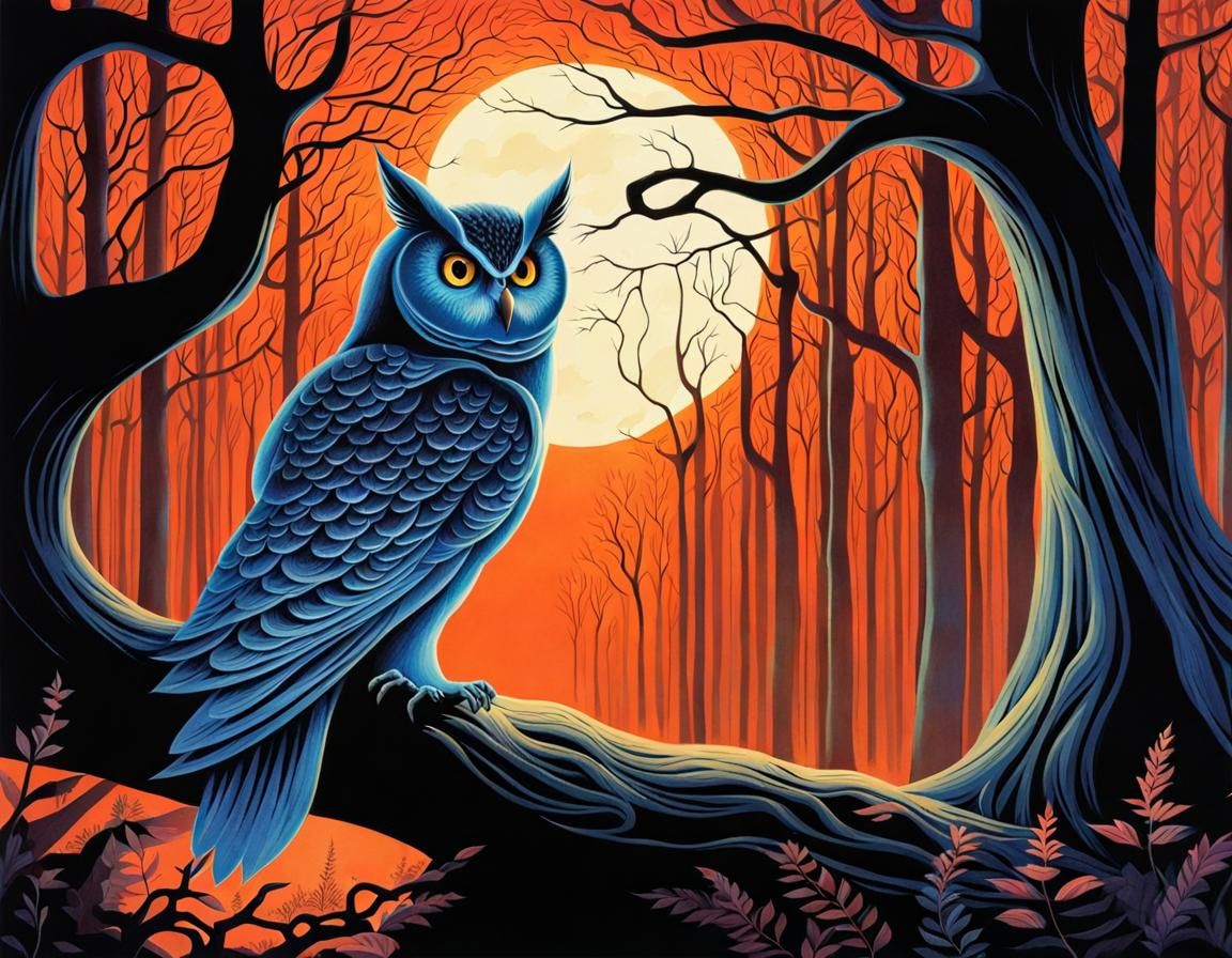Ghost Owl haunting in spooky forest under moonlight, soft atmospheric ...