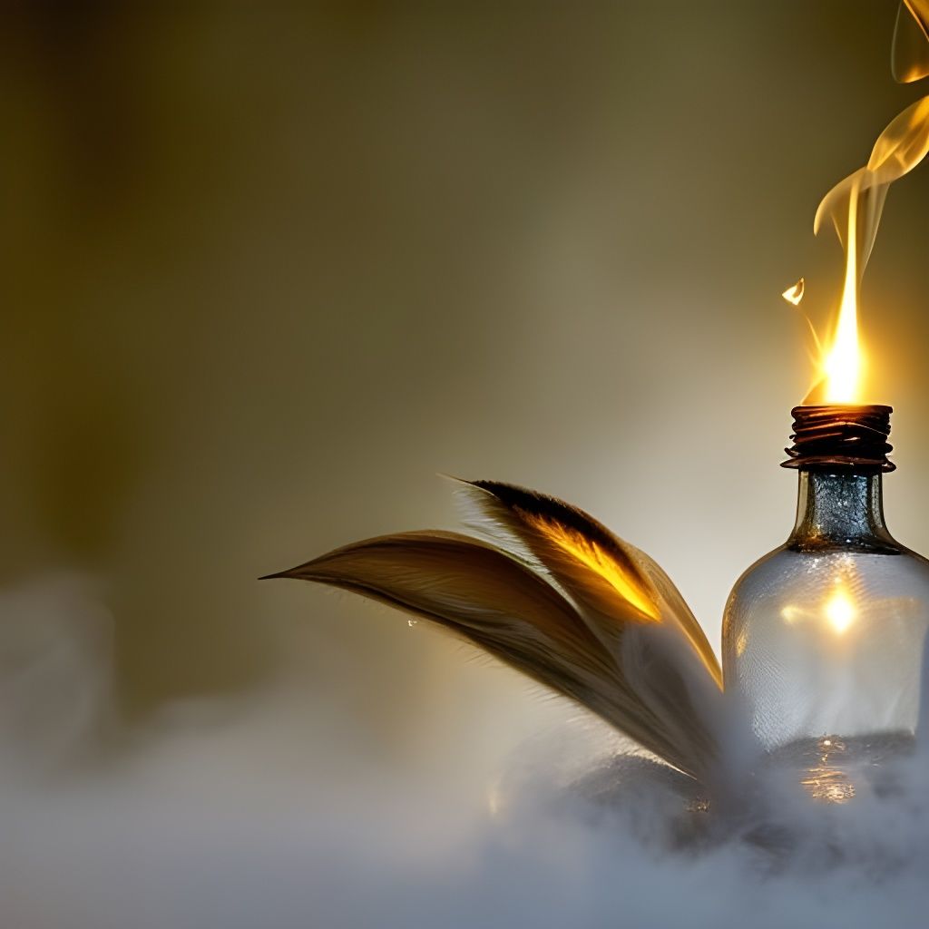 Ambient Bottle with Flame - AI Generated Artwork - NightCafe Creator