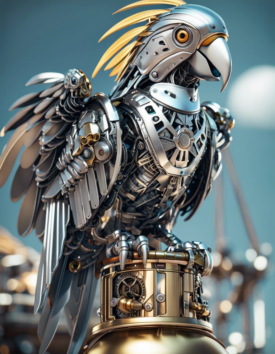 Robotic Pirate Parrot - AI Generated Artwork - NightCafe Creator
